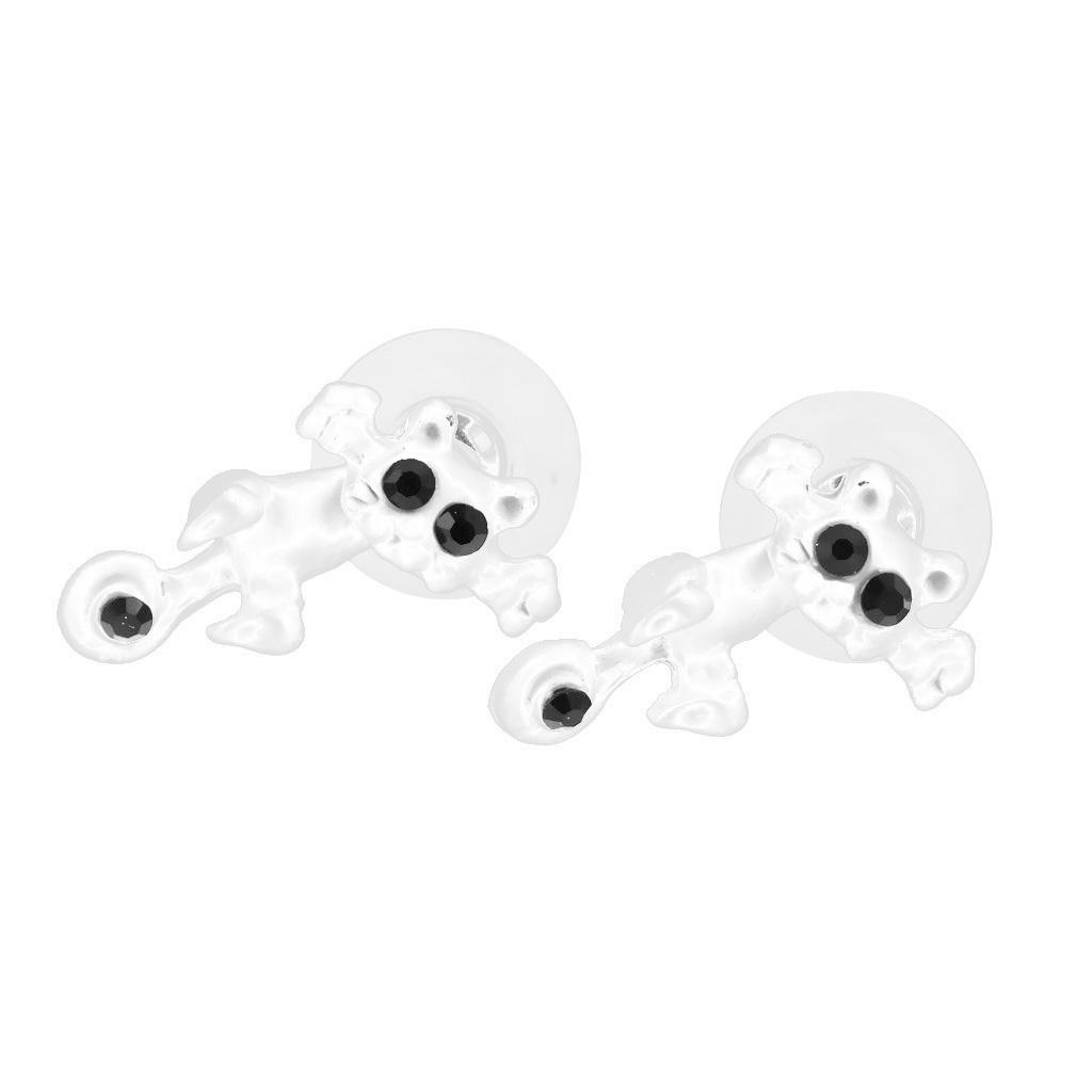 Buy Cute 3D Cat Earrings Stereoscopic Animal Piercing Stud White at ...