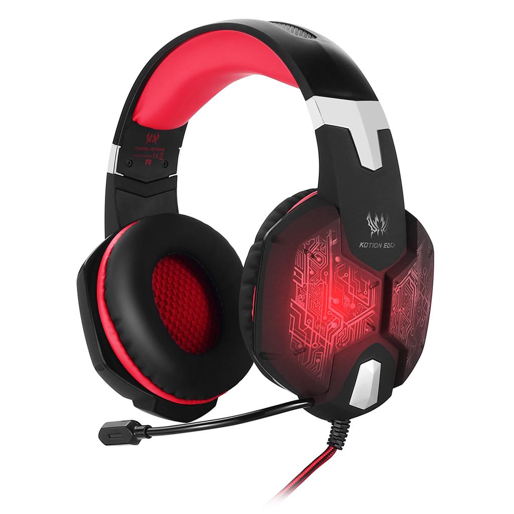 Buy G1000 3.5mm PC Bass Stereo Headphones LED Light Gaming Headset ...