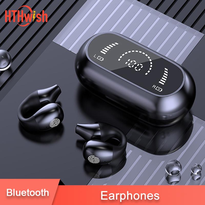 Buy Bone Conduction Earphones Bluetooth Wireless Headset LED Display ...