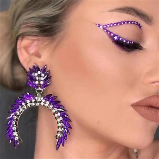 Cheap Women Lovely Earrings Rhinestone Ear Dress Pendants Hollow ...