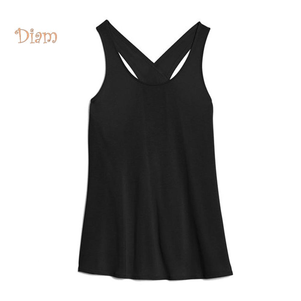 Buy Women Criss Cross Back Sleeveless Workout Sports Yoga Vest Tank Top ...