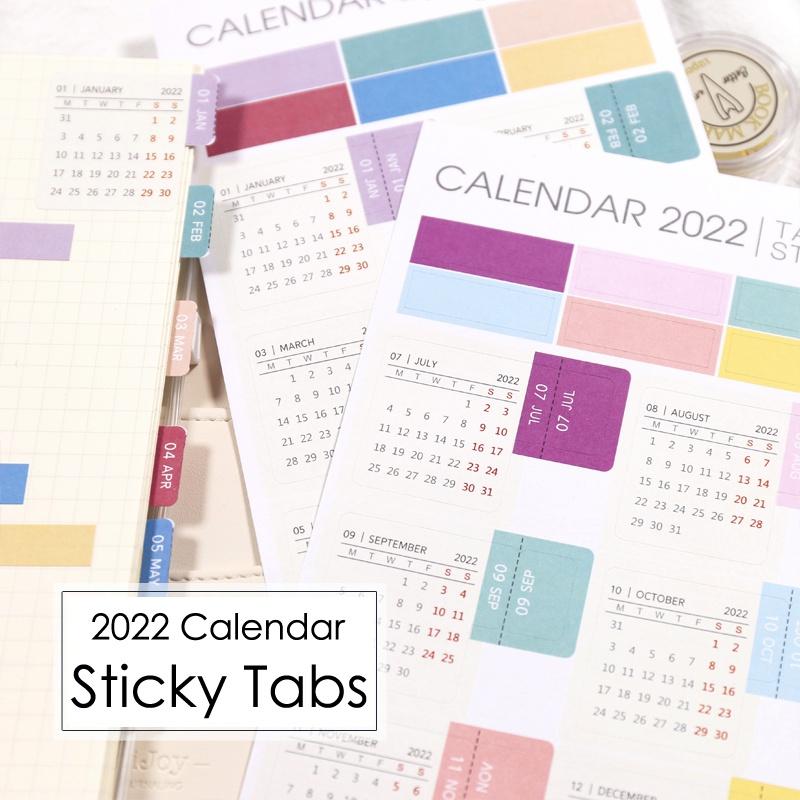 Kjøp 2022 Calendar Sticky Tabs Notebook Index Stickers Planner Monthly ...