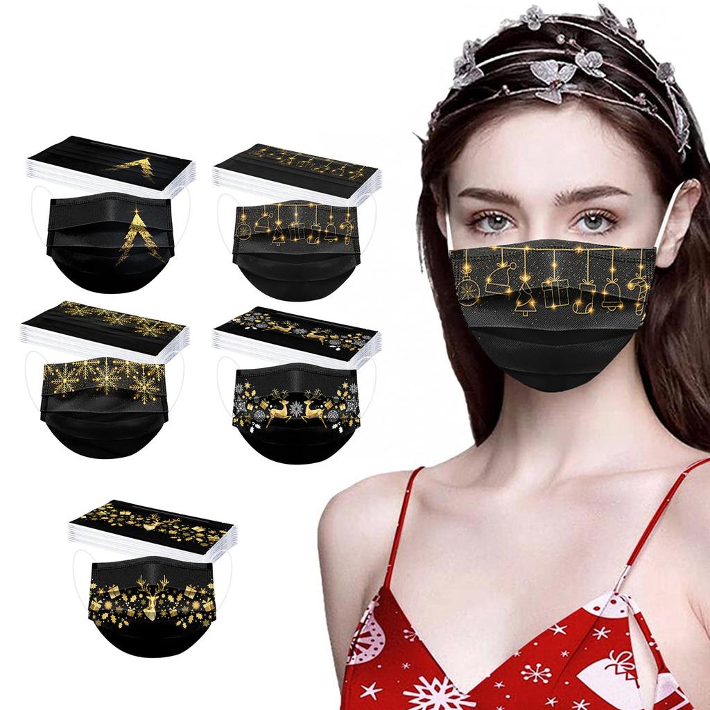 Satın alın Christmas Face Masks, Adult Disposable Mouth Nose Protection ...