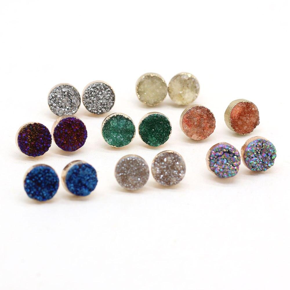Buy Natural Stone Earrings For Women Bread Beads Drill Stud Earrings ...