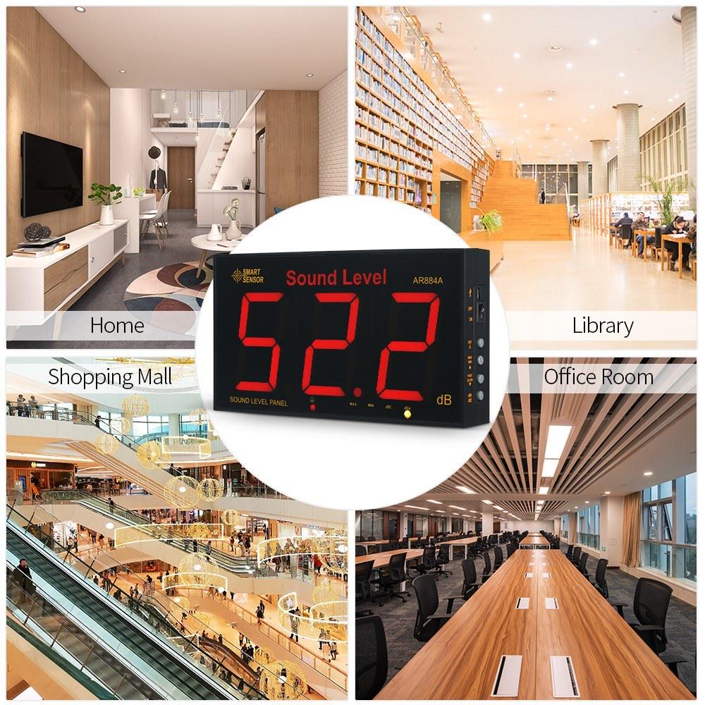 Buy SMART SENSOR AR884A Sound Level Meter with Large LCD Screen Wall ...