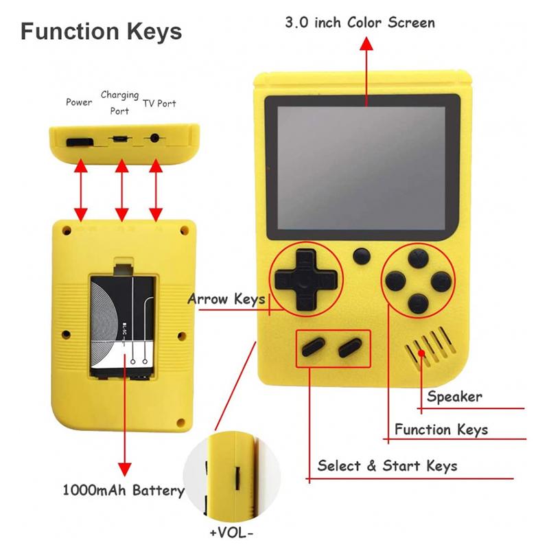 Cheap Handheld Game 400 Games Retro Video Game 3 inch Screen Mini 2 ...