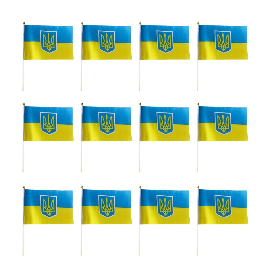 Buy Ukraine Hand Held Flags - 12 Pack Mini Ukraine National Country ...
