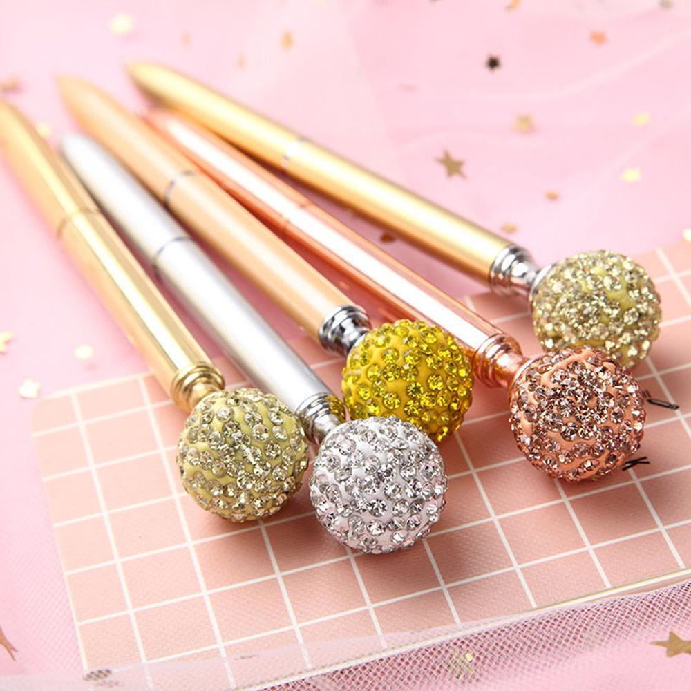 Buy 1X Metal Diamond Head Crystal Ballpoint Pen Creative Pen Stationery ...