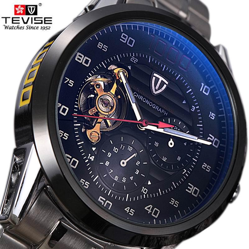 Buy TEVISE Automatic Winding Tourbillon Mechanical Watch Sport Military ...