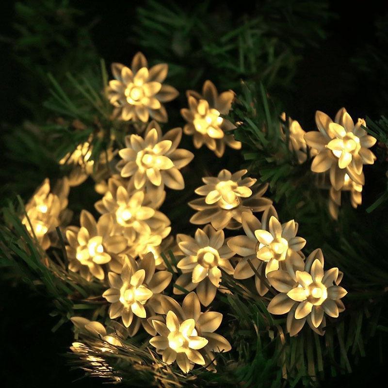 Double-layer Lotus Flower Waterproof Light Outdoor String Lights ...