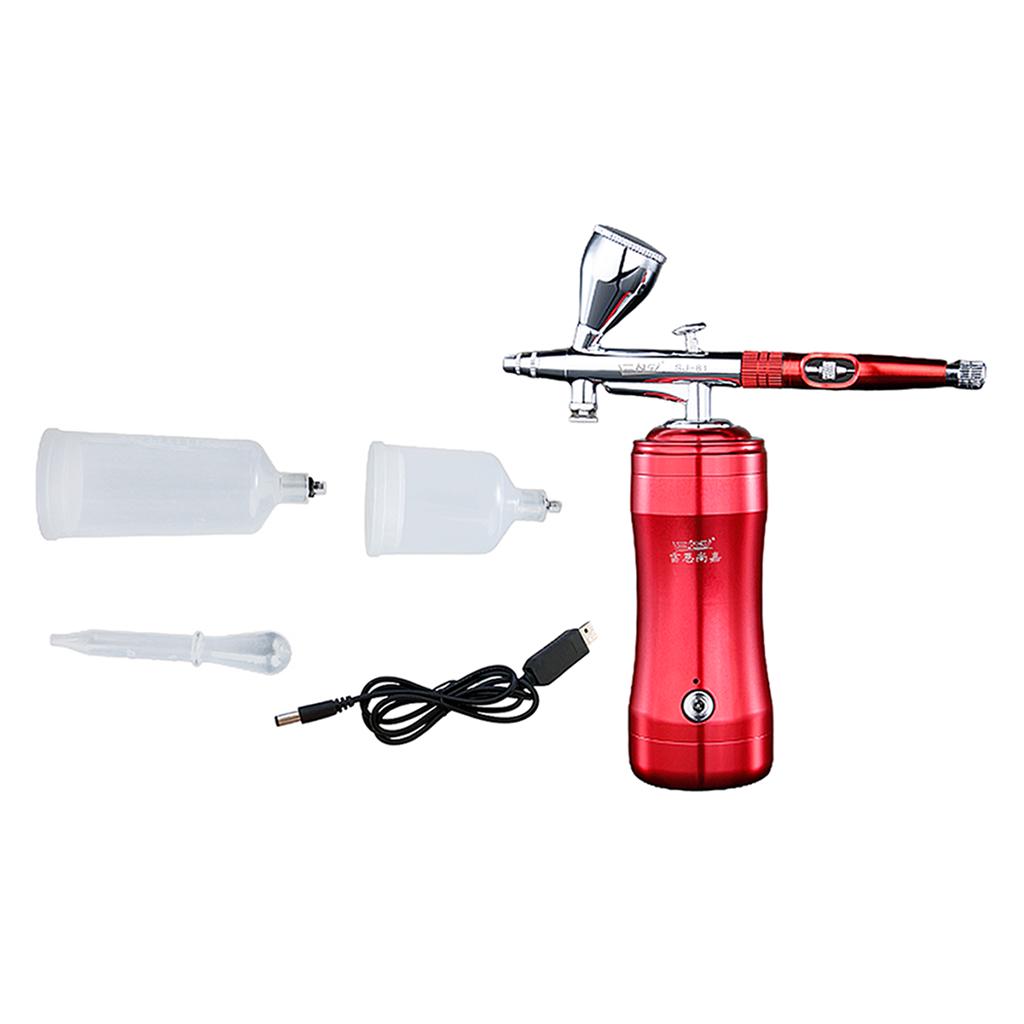 Buy Mini Airbrush Kit with Compressor USB Charging Dual Action Cordless ...