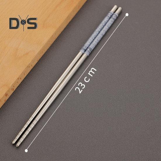 Cheap Stainless Steel 5 Pairs Food Stick Porcelain Pattern Anti Slip ...
