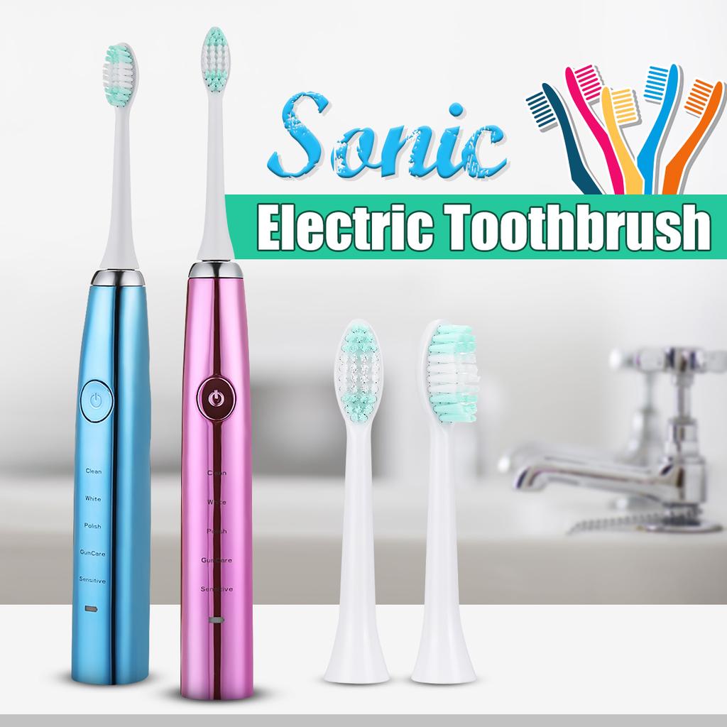 Buy Sonic Electric Toothbrush 5 Cleaning Modes USB Charging Power Tooth ...