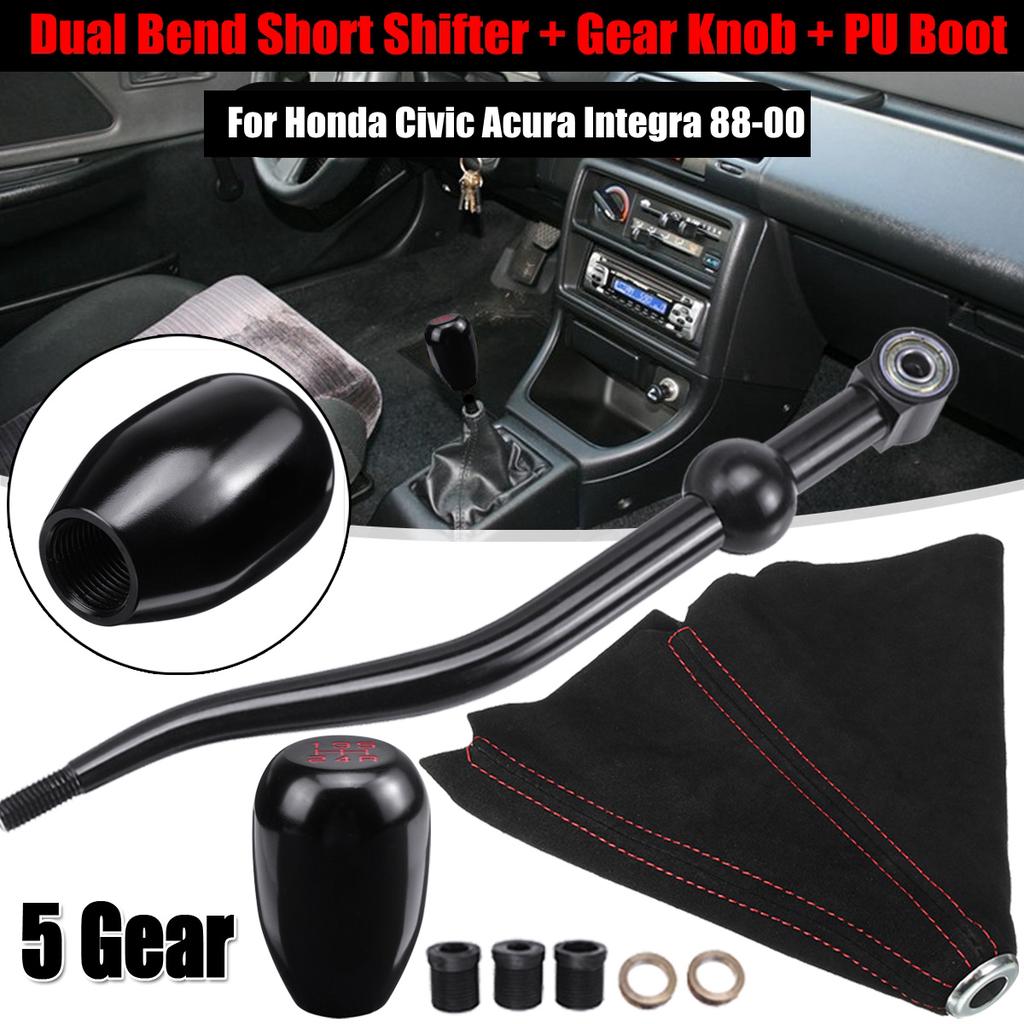 Buy 5/6 Speed Gear Shift Knob Head Stick Dual Bend Short Shifter For ...
