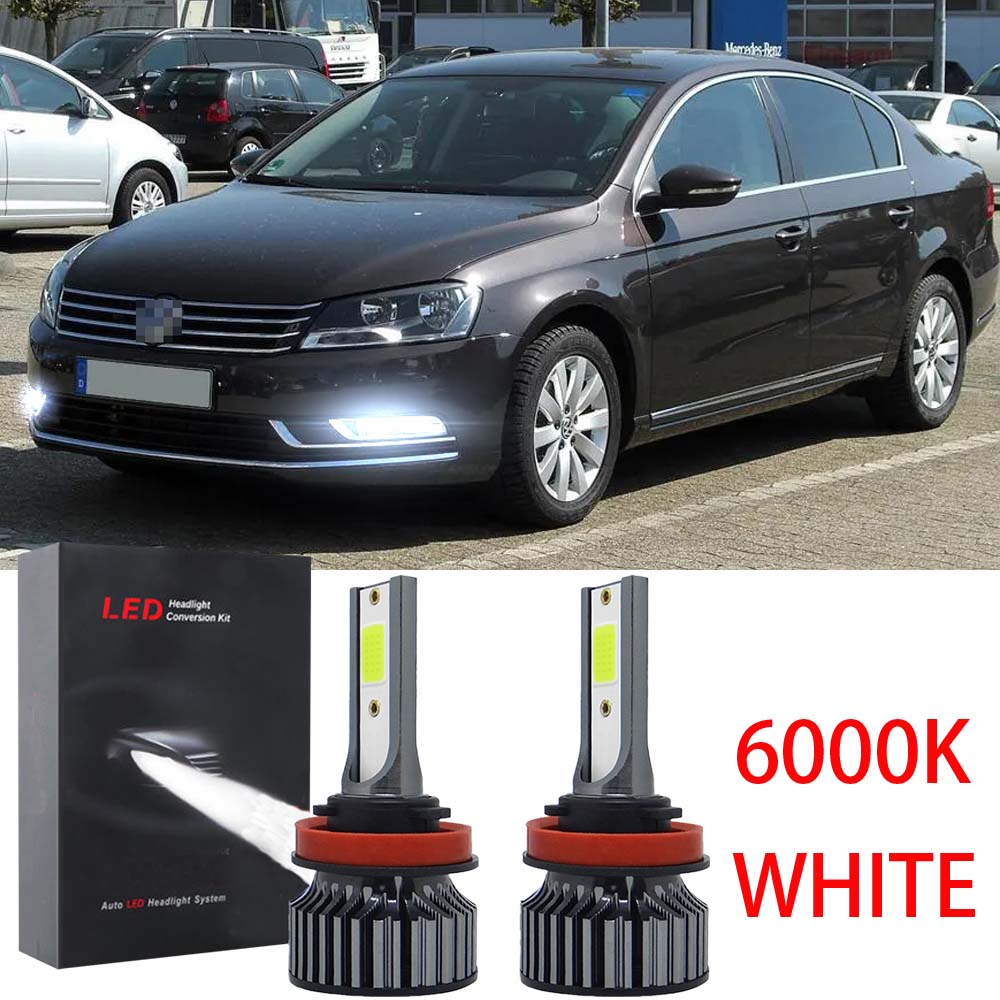 Buy For VW Passat B7 2010-2014 - 2pc LED Fog Light Lamp Bulbs 6000K ...