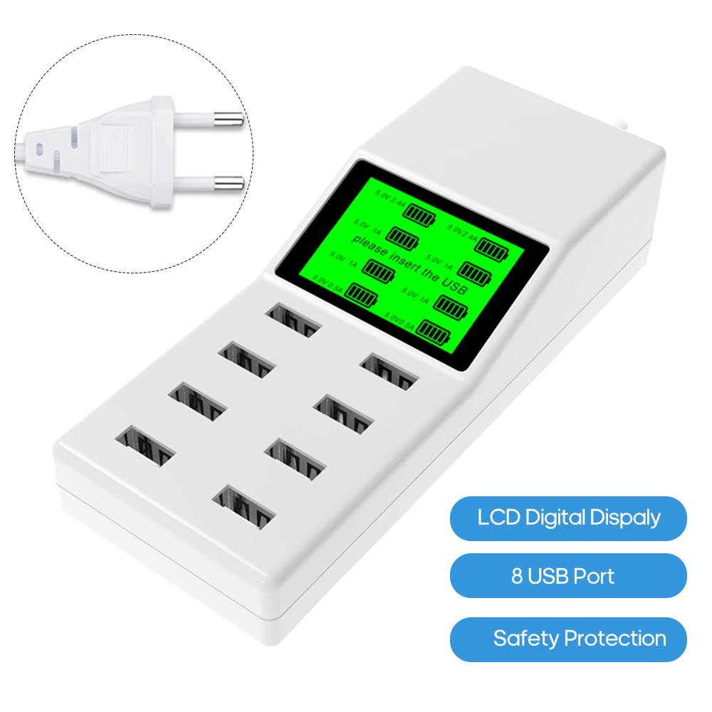 Satın alın USB Smart Chargers 8 Ports Intelligent LCD Digital Dispaly ...
