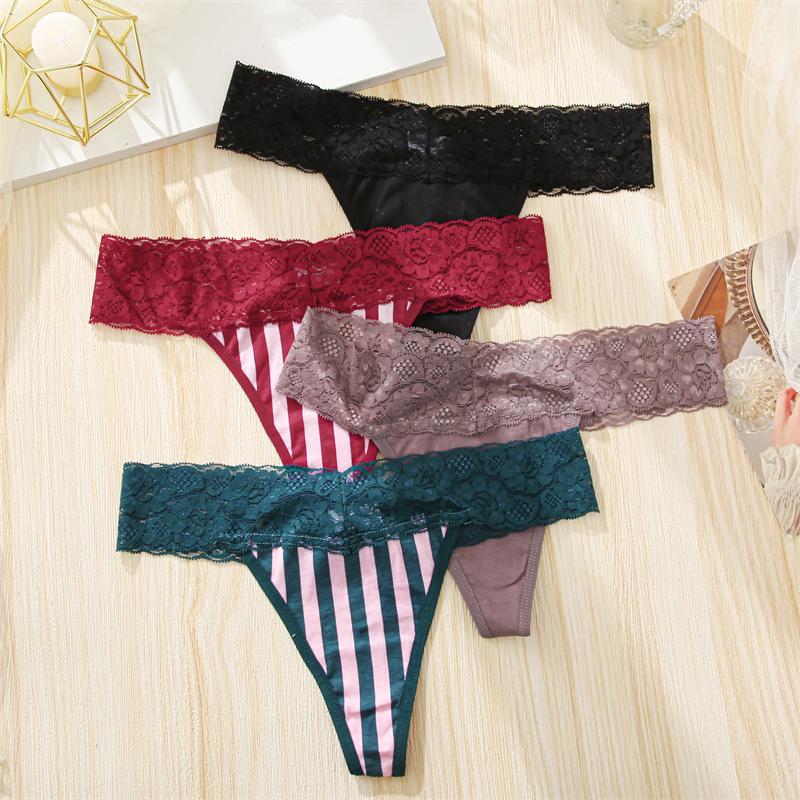 Satın alın Sexy Lace Thongs Women Low -Rise G -String Underpants T ...