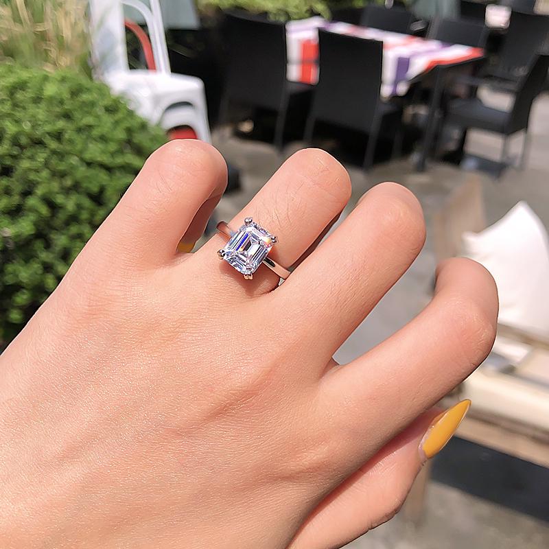 Cheap Classic Charm Women's Geometric Square Ring Bridal Engagement ...