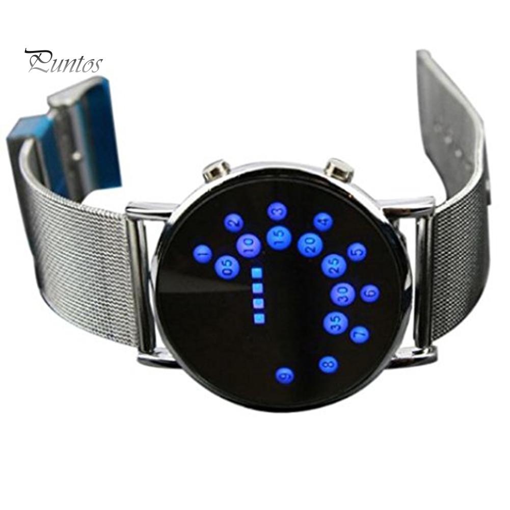 Buy Puntos Men's Women's Creative Ultra Thin Round Mirror Blue Circles ...