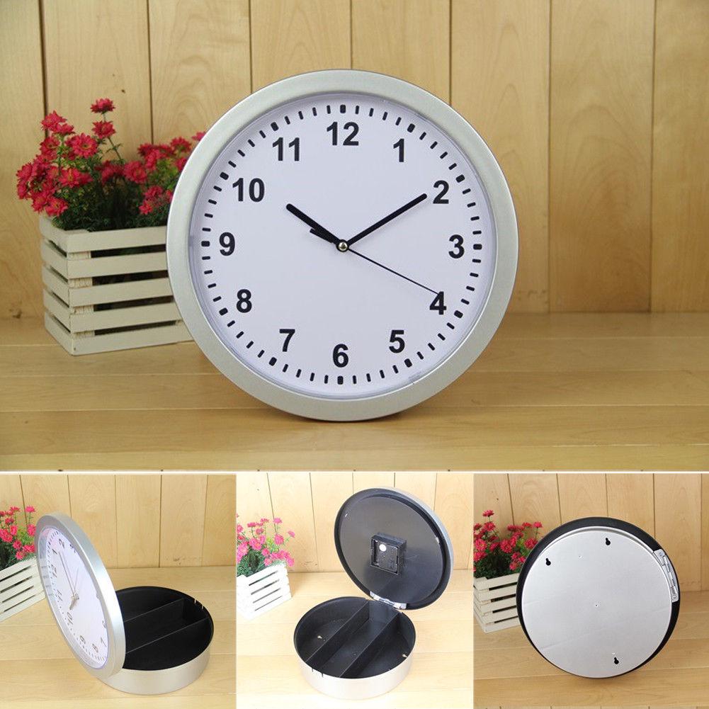 Wall Clock Safe Security Jewelry Money Compartment Secret Stash Box ...