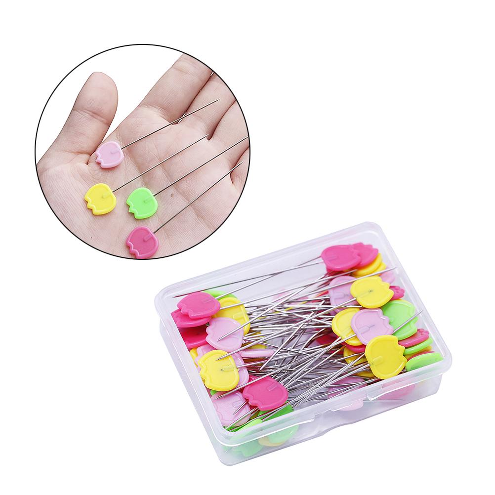Buy 50pcs Sewing Pins Box Cute Beautiful Tulip Head Flat Head Pins for ...