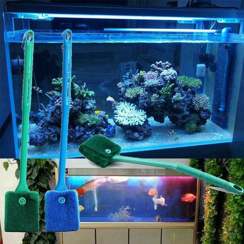 Buy Fish Tank Aquarium Glass Cleaner Brush Scraper Algae Sponge ...