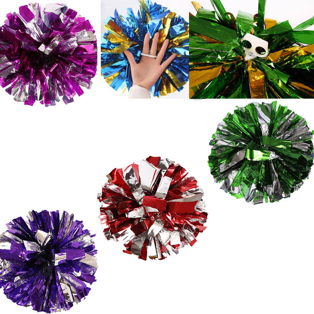 Cumpără 2pc Metallic Foil and Plastic Ring Handheld Pom Cheerleading ...