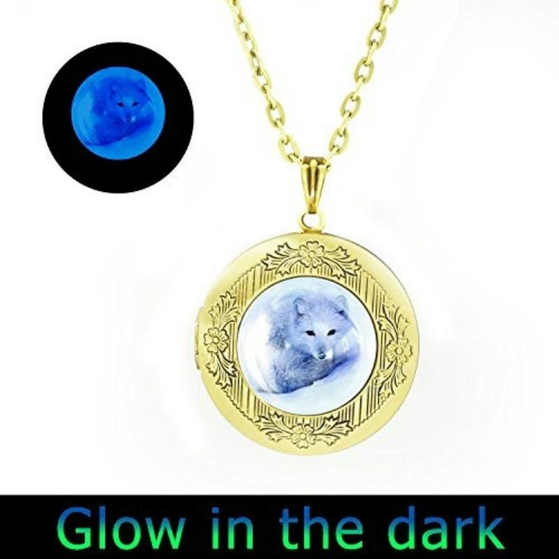 Buy Glowlala Glowing White Fox Locket Pendant ,White Fox Locket ...