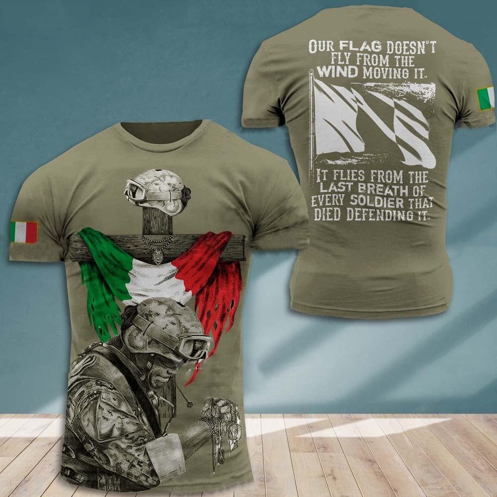 Buy Men's T-Shirts Summer Italian Flag Tops 3D Print Tee Soldier ...
