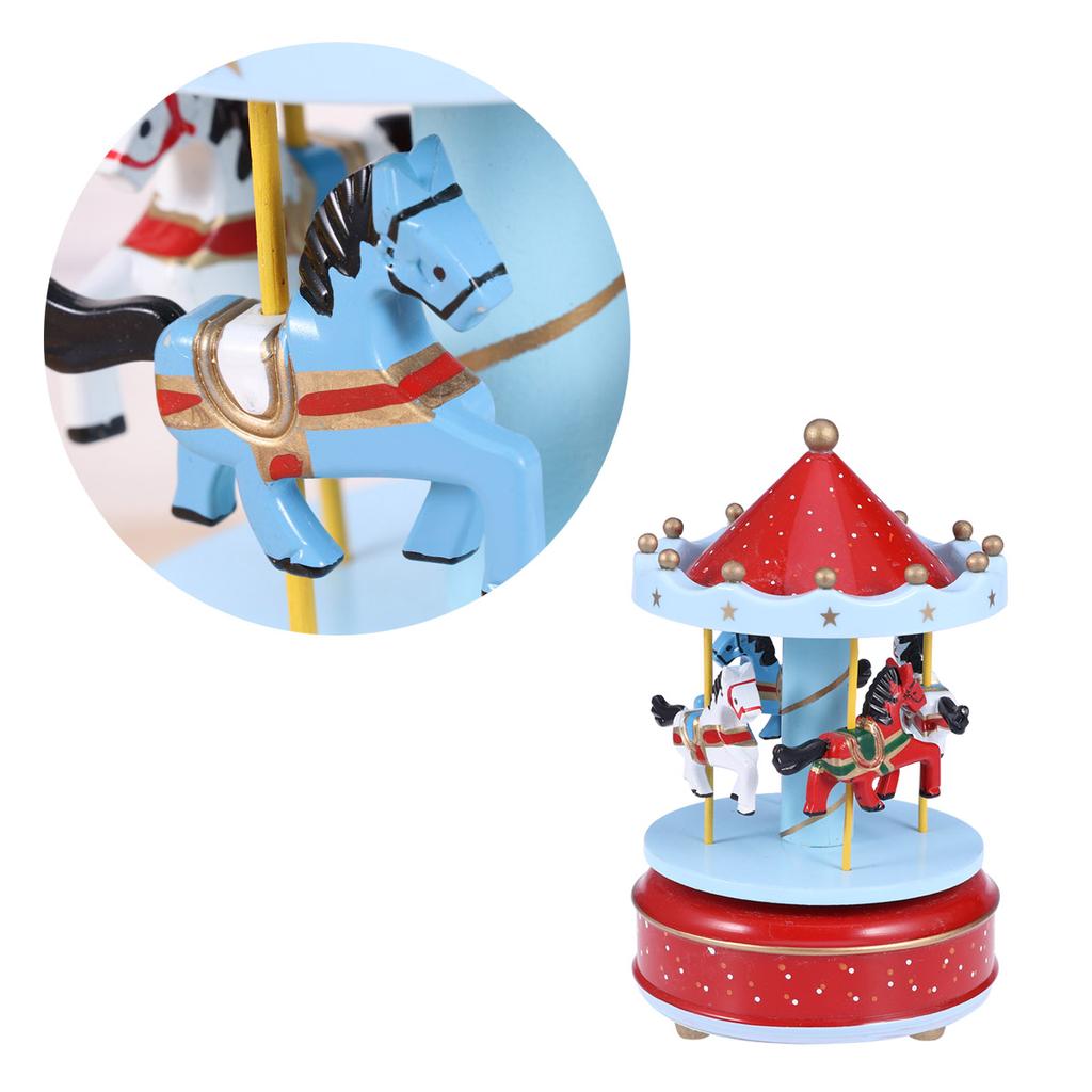 Buy Wooden Carousel Music Box Decorative Desktop Musical Box Valentine ...