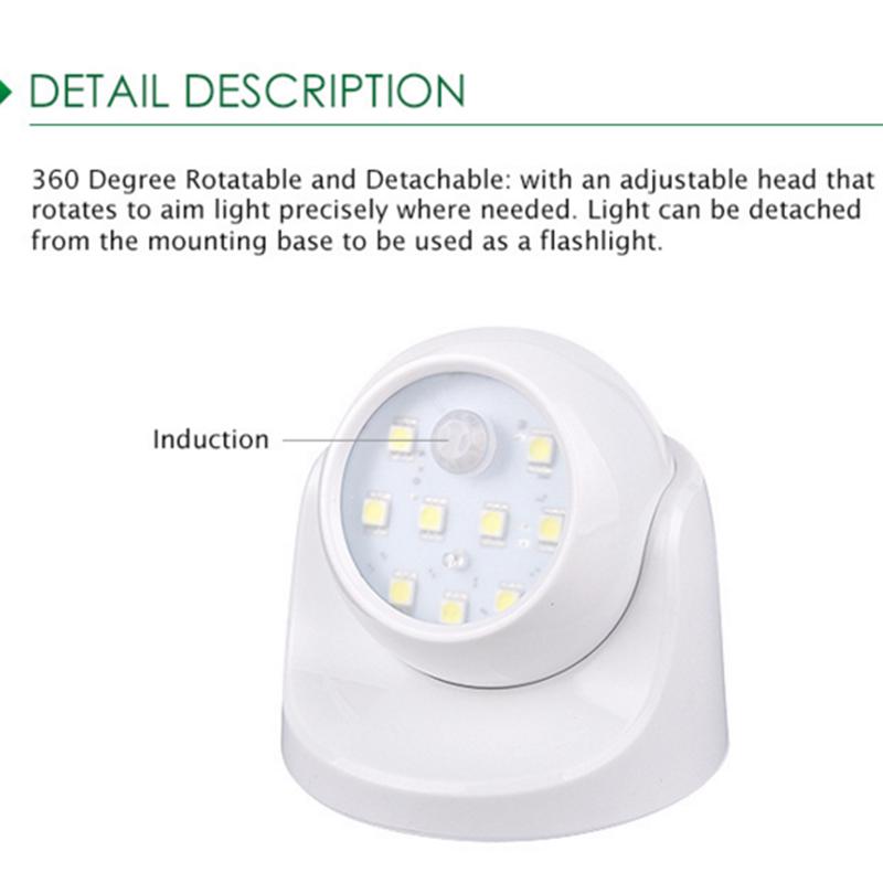 Buy Rotation Motion Light Sensor Night Light Battery Operated Corridor ...