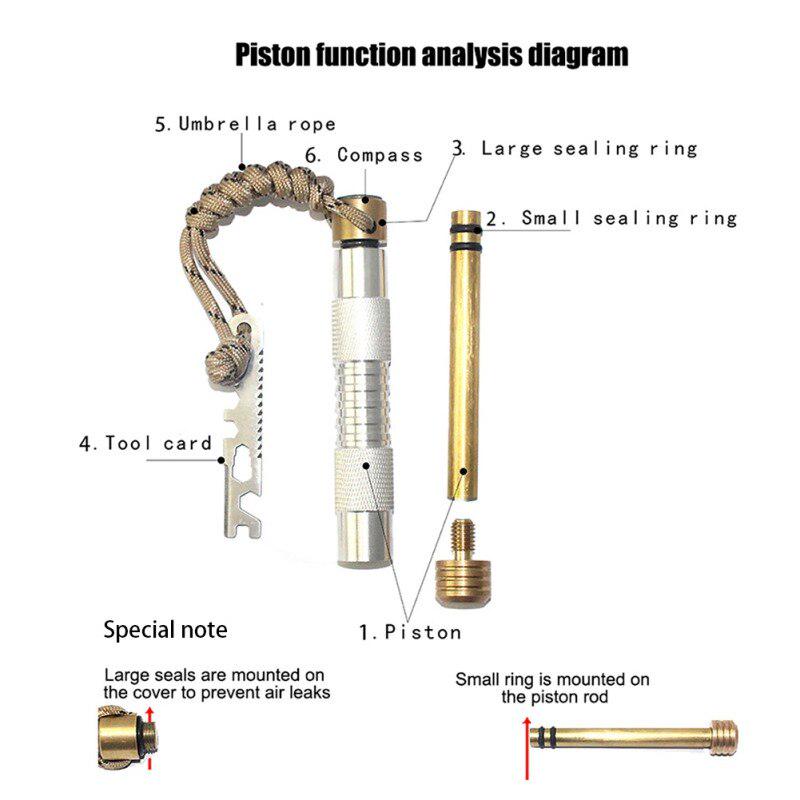 Cheap Silver Black Without Magnesium Rod Survival Camping Piston ...