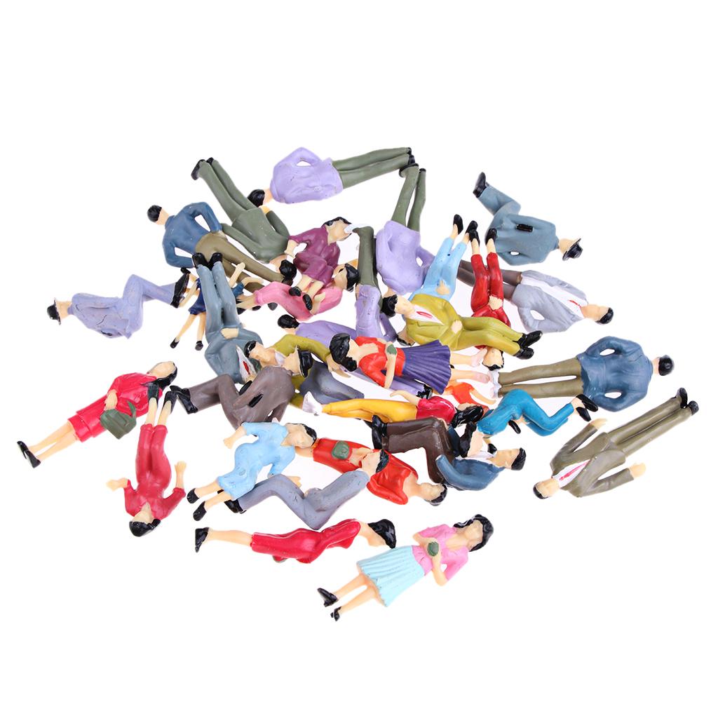 Buy HO Plastic Painted People Action Figure 1/25 Scale for Street ...