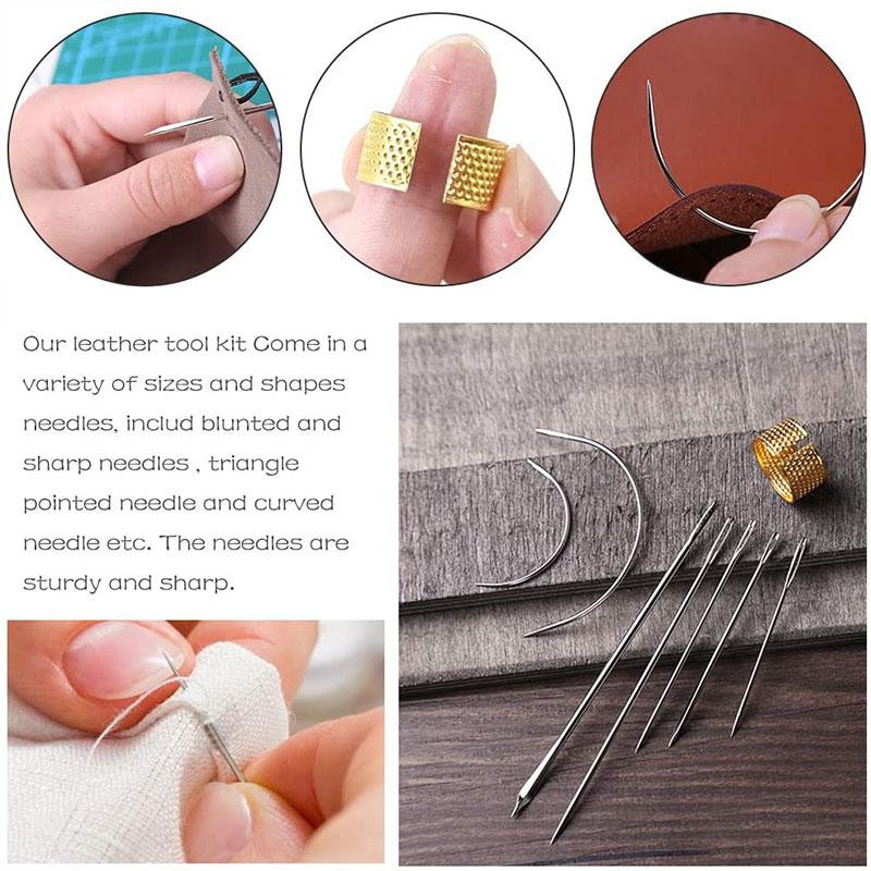 Cheap 1 Set Professional Leather Craft Tools with Groover Awl Waxed ...