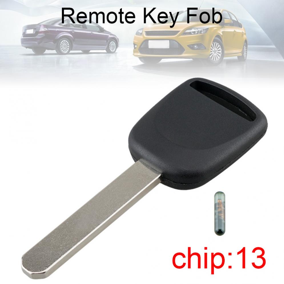 Buy Uncut Blade Blank Car Key Ignition 13 Transponder Chip Fit for ...