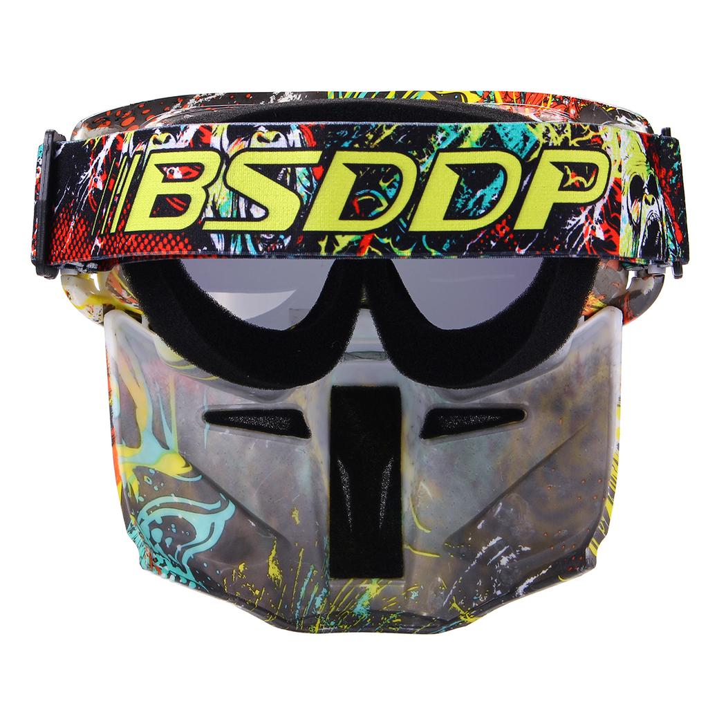 Buy Windproof Ski Motorcycle Motocross Face Mask Detachable Goggles UV ...