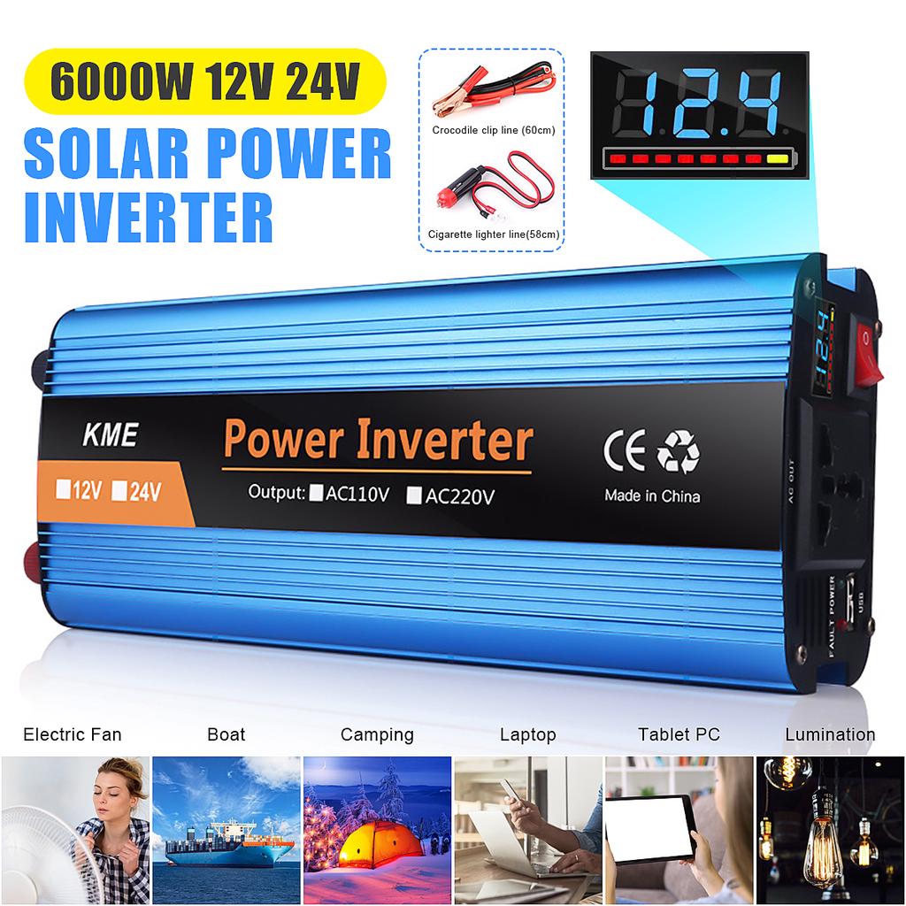 Compre Inversor solar 6000W 12V 24V 48V 60V para AC 220v 50HZ Transformador de tensão Conversor ...
