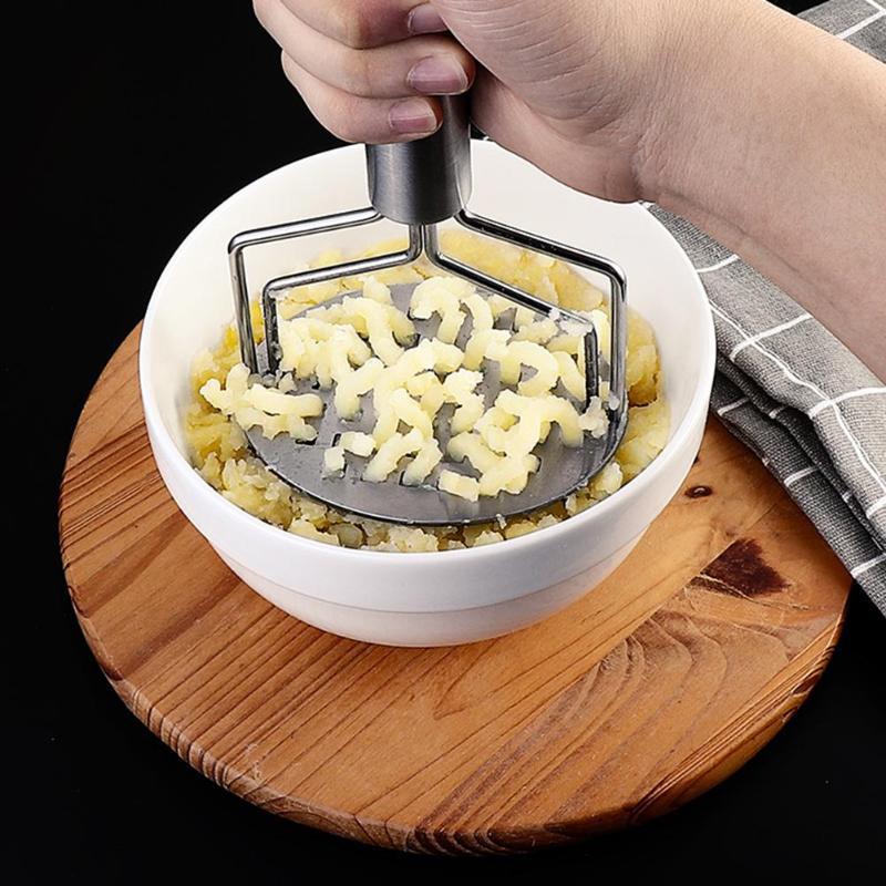 Buy Stainless Steel Potato Masher Pusher Smooth Mashed Potatoes Fruit ...