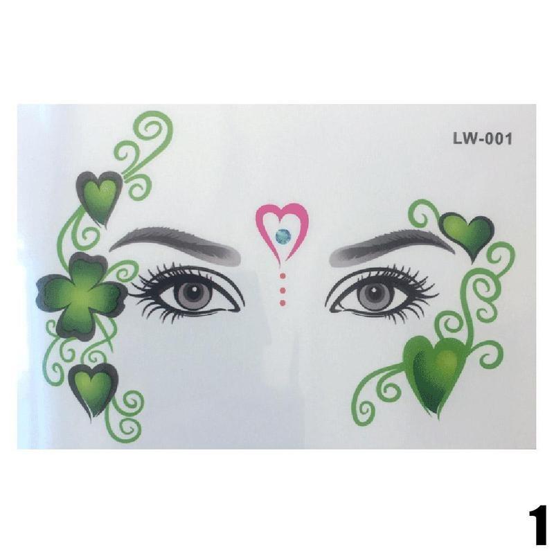 Buy Party Waterproof Temporary Body Art Forehead Eye Gold Face Tattoo ...