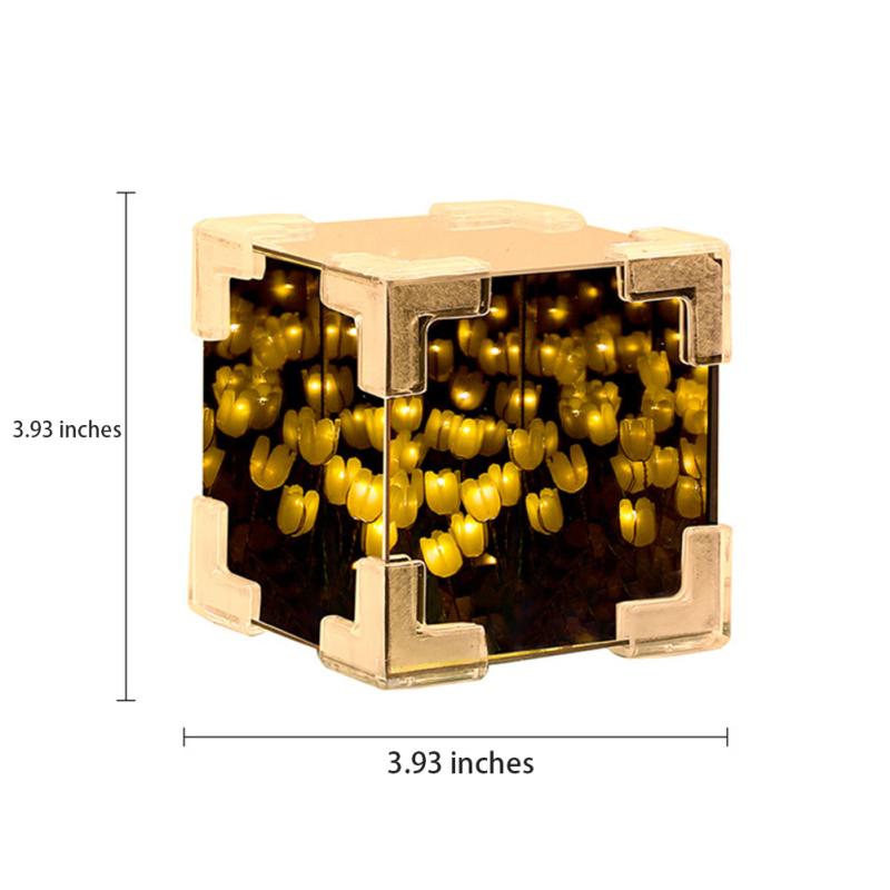 Cheap Tulip Lamp, DIY Tulip Flower Night Light, Handmade Square Mirror ...