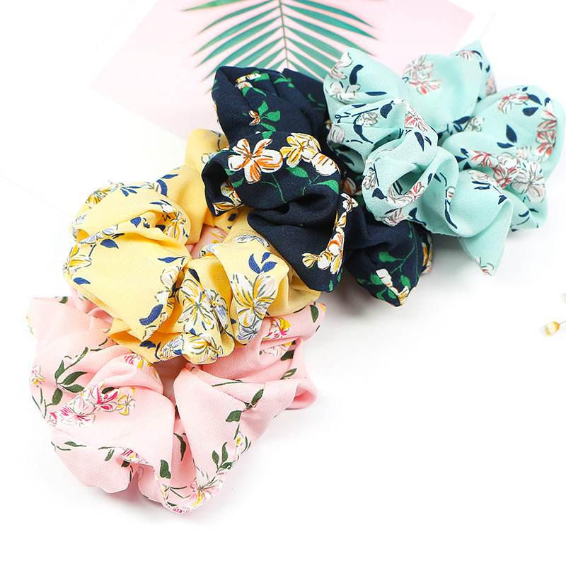 Kadın Scrunchie Ponytail Holder Çiçek Scrunchies Saç Bağları Elastik ...