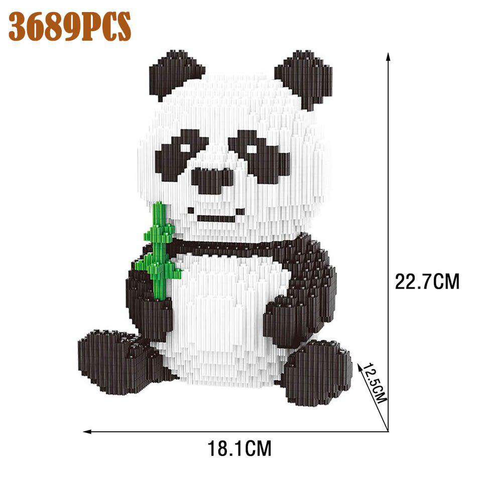 Buy Cartoon Panda Animal 3D Model DIY Diamond Mini Building Blocks ...