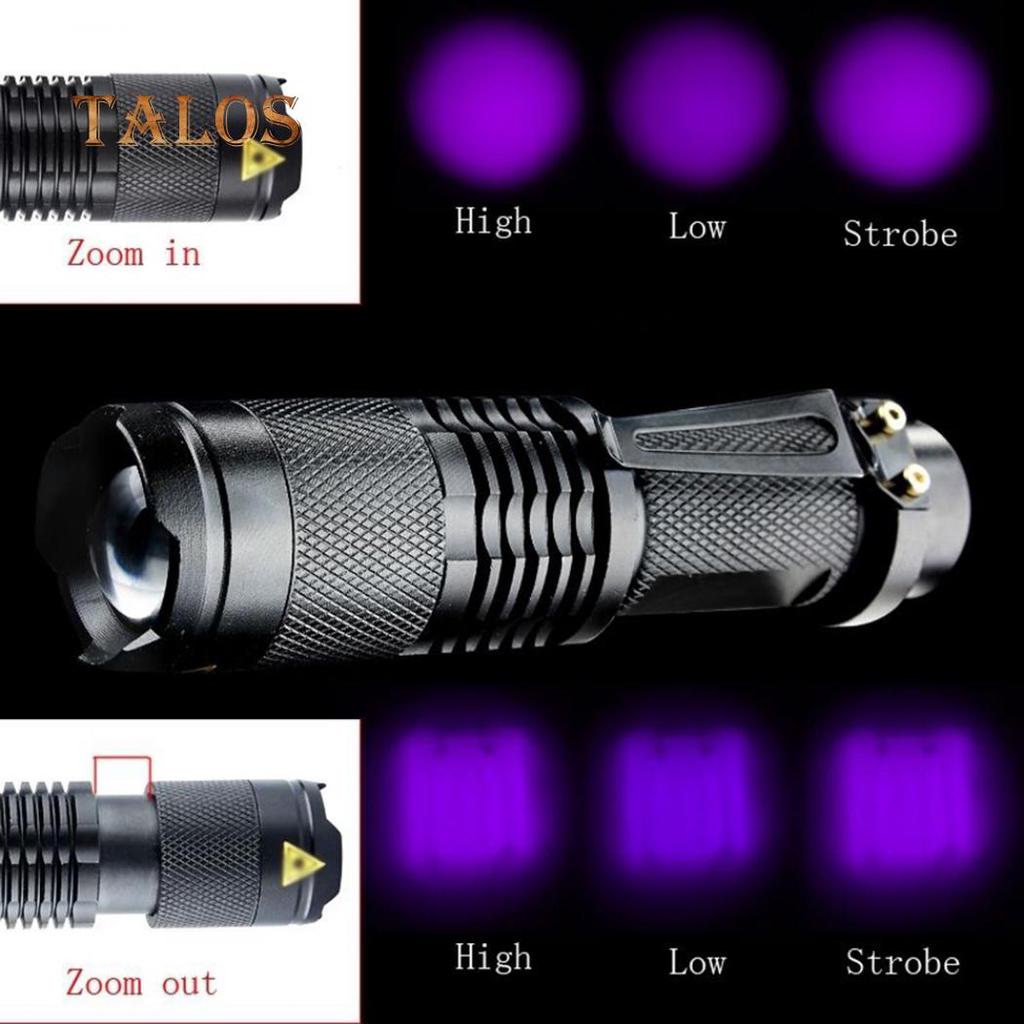 Buy Portable LED UV Ultra Violet Aluminum Flashlight Purple Violet ...