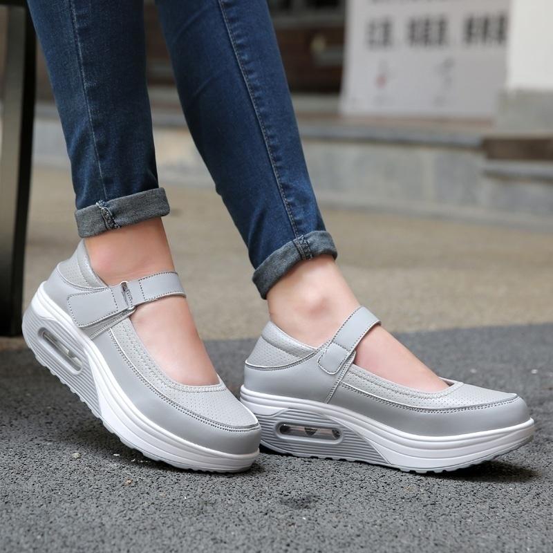 Buy Fashion Spot Women's Leather Shake Shoes Casual Sneakers Fitness ...