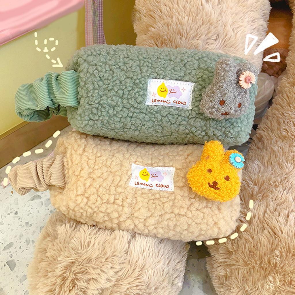 Buy Creative Fluffy Pen Pouch Large Zippered Cosmetic Pouch ...