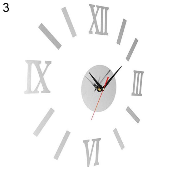 Cheap 3D Acrylic Mirror Surface Roman Numerals Wall Clock Stickers Home DIY Decor | Joom