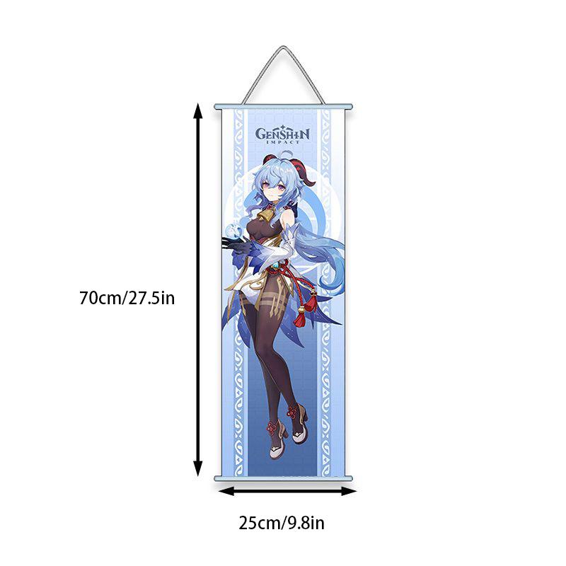 Buy Genshin Impact Ganyu Hutao Scroll Canvas Wall Hanging Painting Home ...