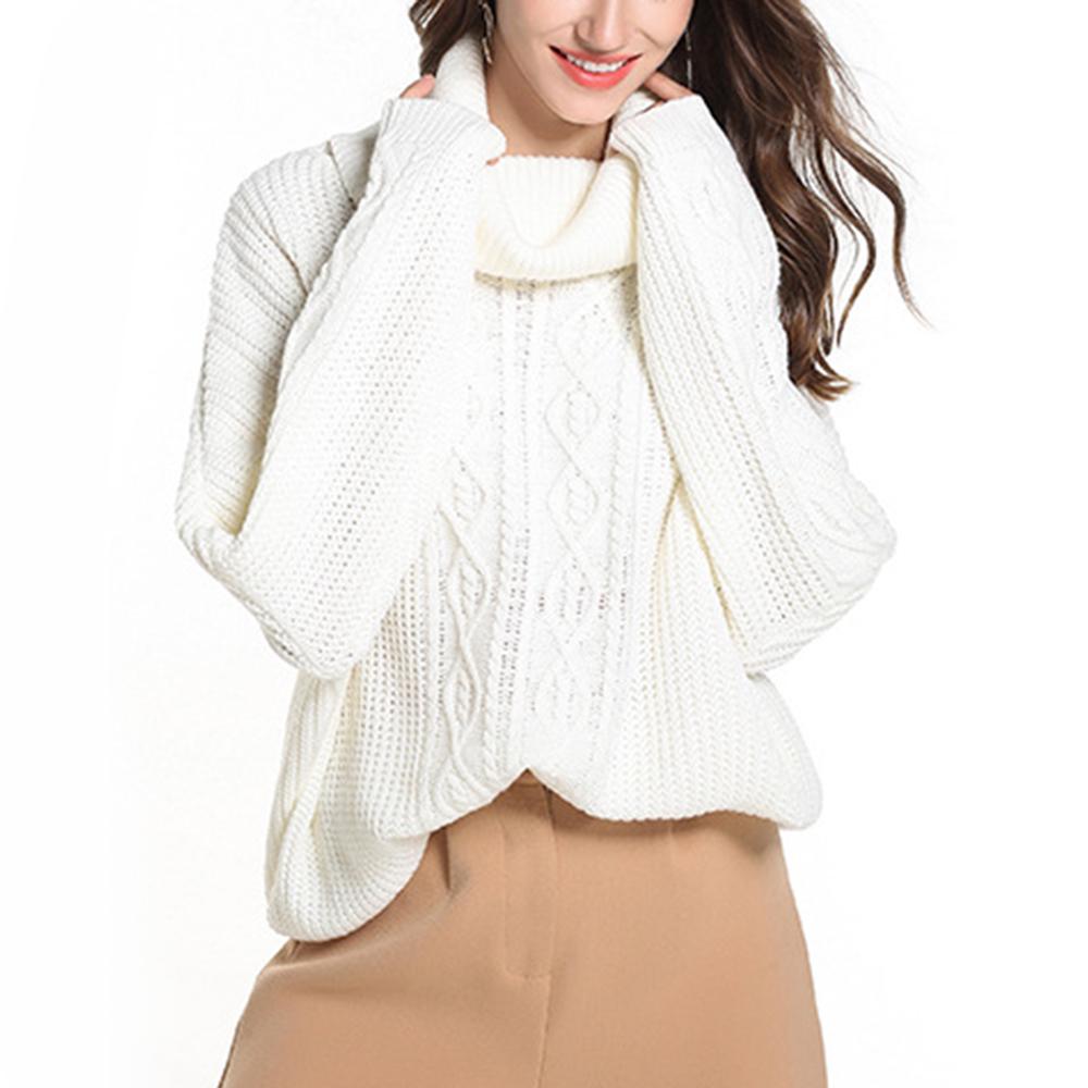Knitted Sweaters Knitted Sweaters Sleeve-Necked Turtleneck Knit Sweater ...