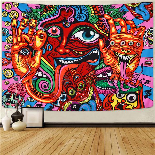 Psychedelic Arabesque Tapestry Bohemian Tapestry Wall Art Colorful ...