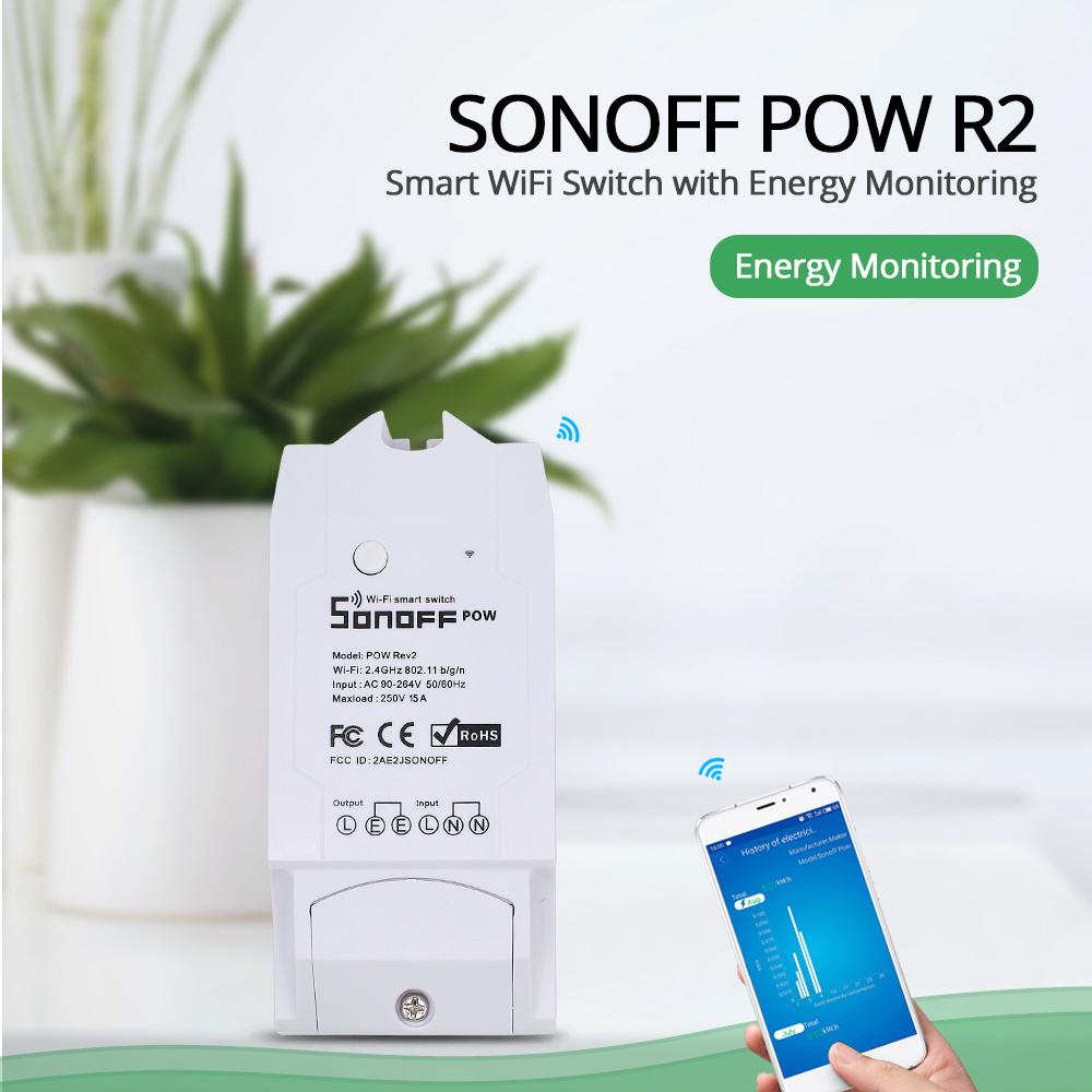Buy Sonoff Pow R2 Smart Wifi Switch 15A 3500W Measure Monitor Current ...